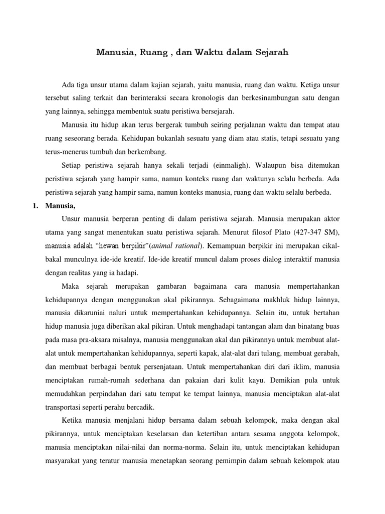 Manusia, Ruang, Dan Waktu Dalam Sejarah | PDF