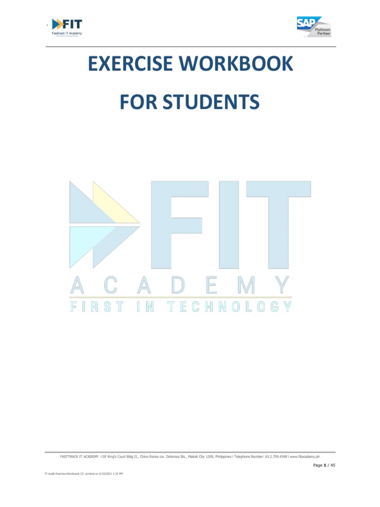 Cariit 3AAC IT Audit Exercise Workbook | PDF | Cloud Computing | Business