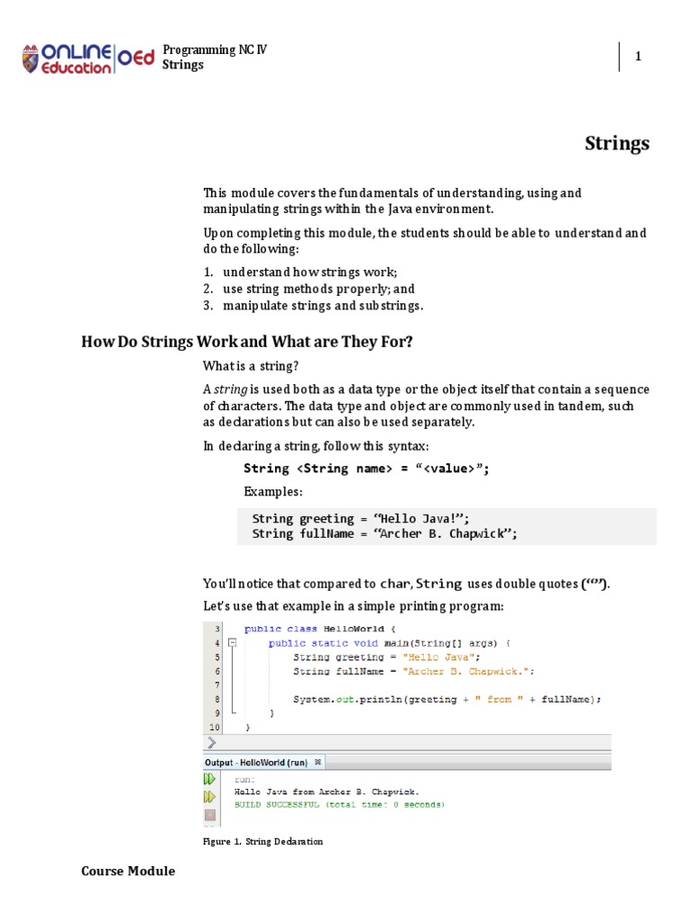 Week 011 012 Module Strings Pdf String Computer Science Integer Computer Science 8548