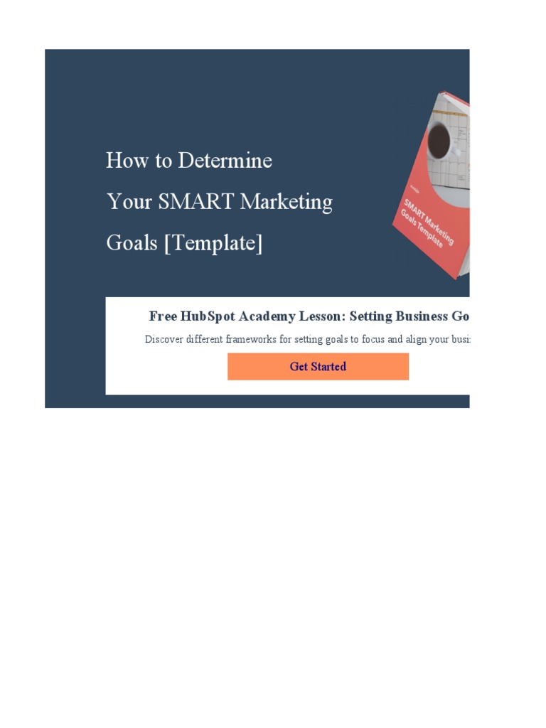 SMART Marketing Goals Template Guide | PDF | Goal | Marketing