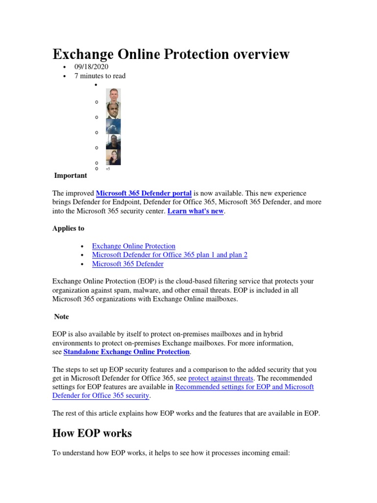 Exchange Online Protection Overview | PDF | Phishing | Email Spam