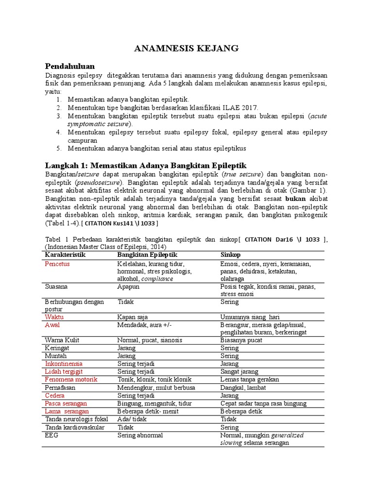 Tramed - ANAMNESIS KEJANG | PDF