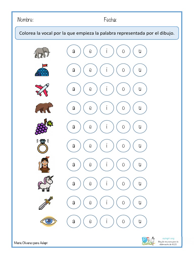 Conciencia Fonologica Vocales | PDF