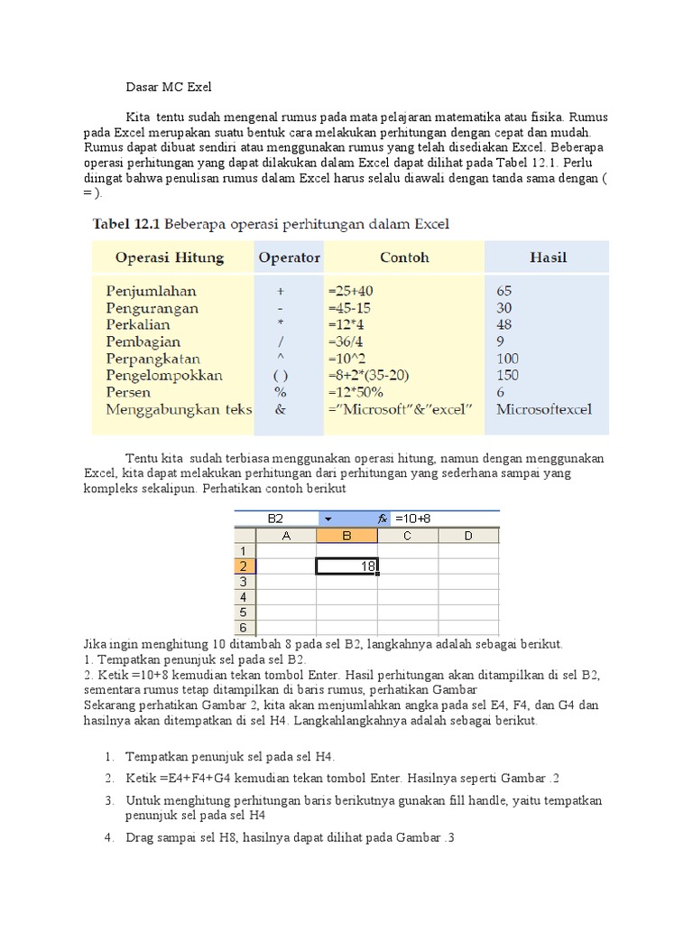 Dasar MC Exel | PDF | Metode & Bahan Ajar