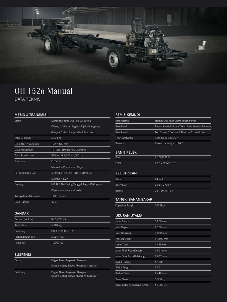 OH 1526 Manual Mercedes-Benz OF 1623 RF M/T: Data Teknis | PDF ...