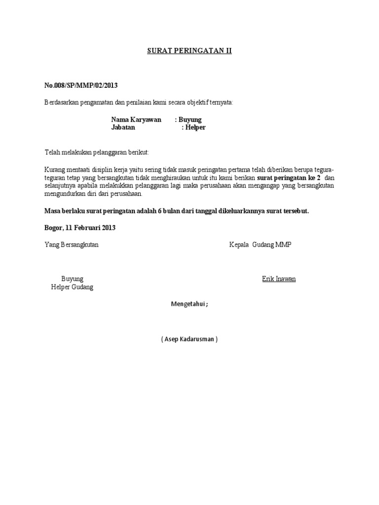 Surat Peringatan II | PDF
