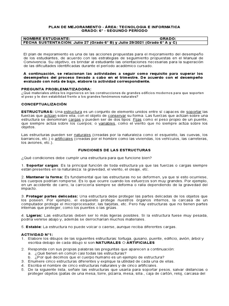 Taller Tecnologia 6 | PDF | Historia