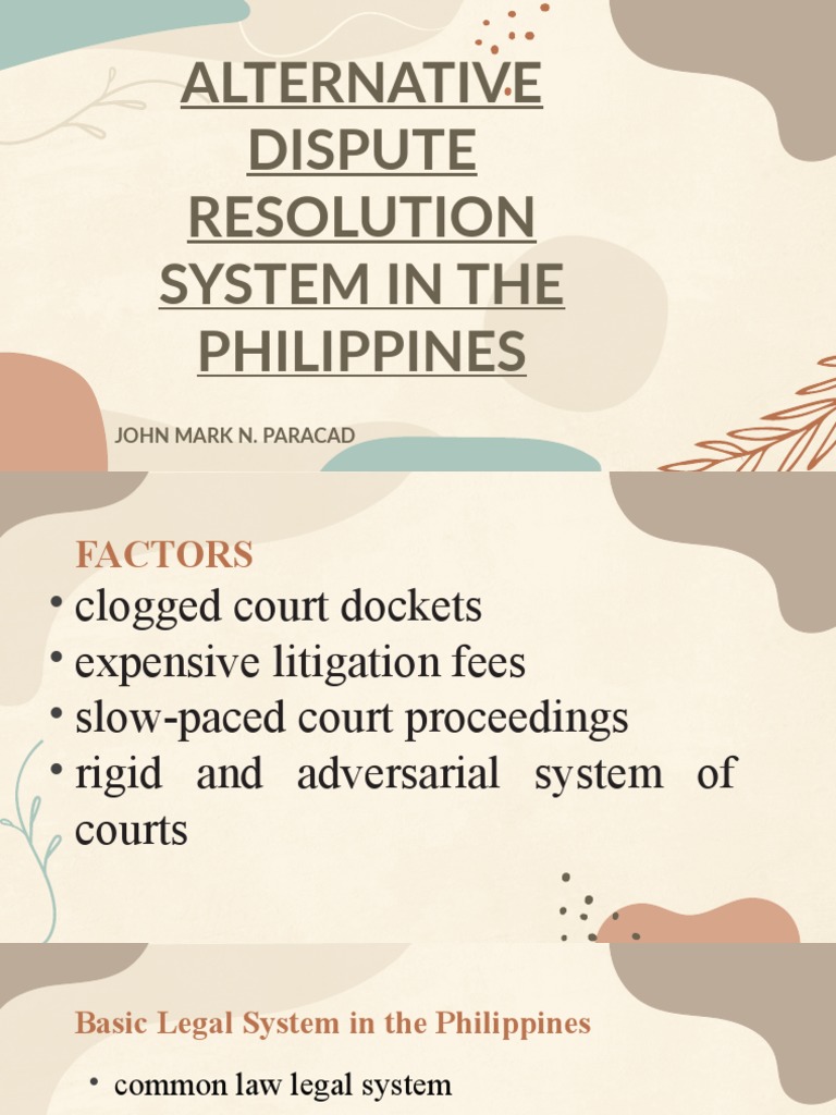 Part 1-Overview On Dispute Resolution System in The Philippines | PDF ...