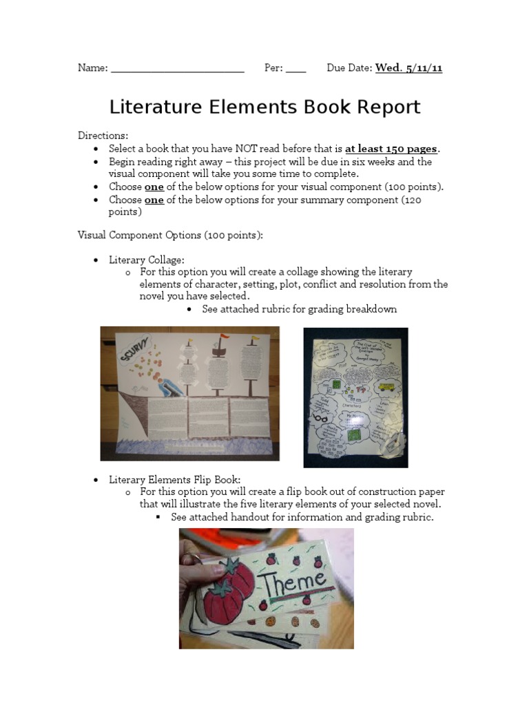 Literary Elements Mobile Project Guide | PDF | Books | Knowledge