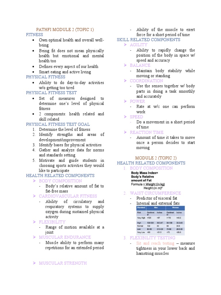 Agility: Pathfi Module 2 (Topic 1) | PDF | Physical Fitness | Flexibility (Anatomy)