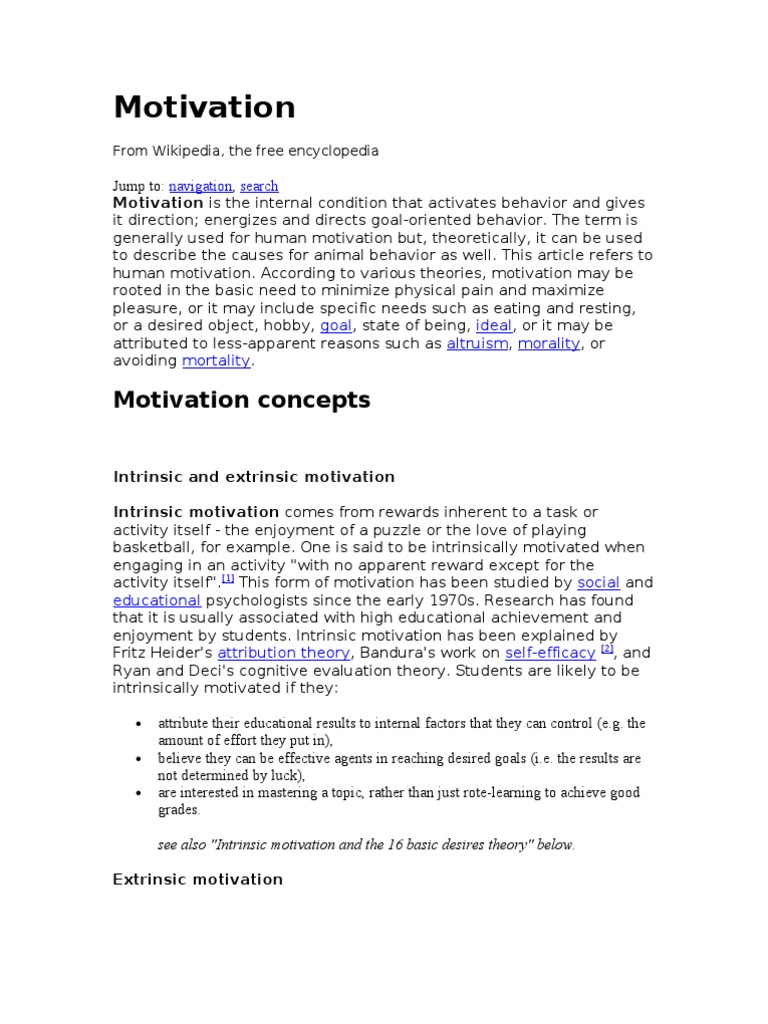 Motivation | PDF | Motivation | Motivational