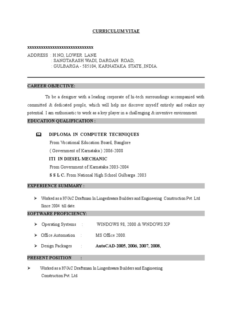 HVAC Draftsman CV and Experience | PDF | Duct (Flow) | Technical Drawing