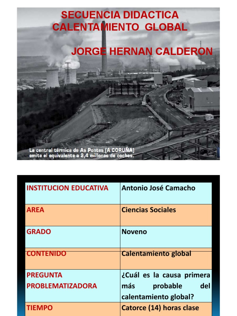 6 Secuencia Didactica Calentamiento Global | PDF | Gases de efecto ...