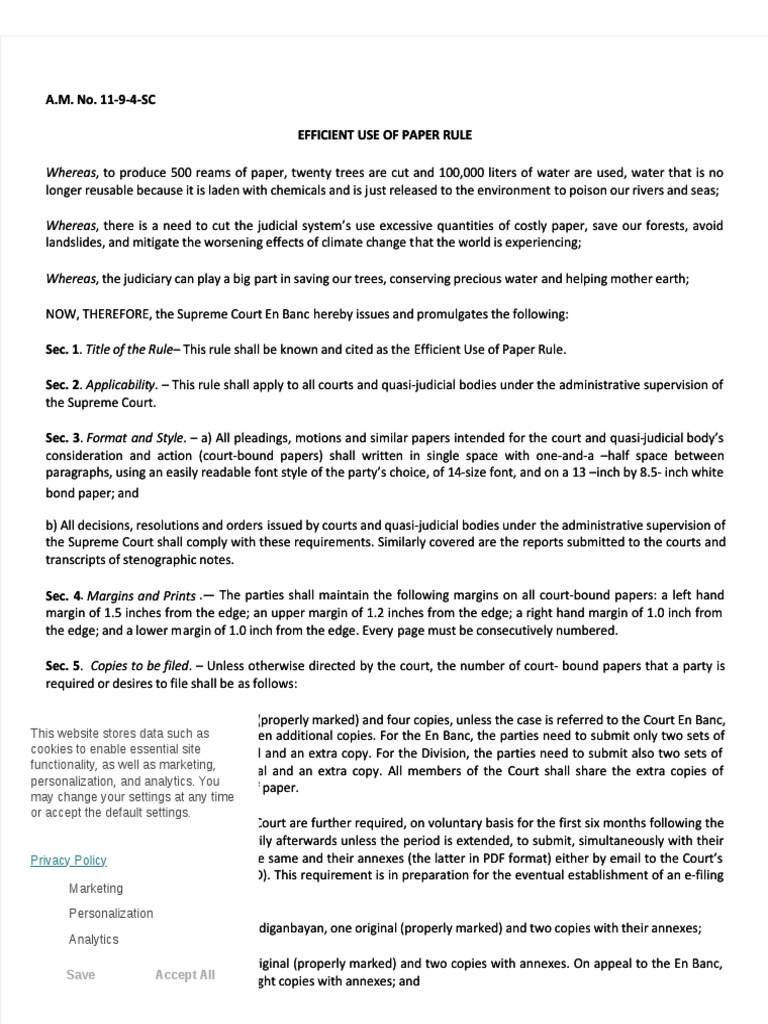 Efficient Use of Paper Rule Overview | PDF | Affidavit | Witness