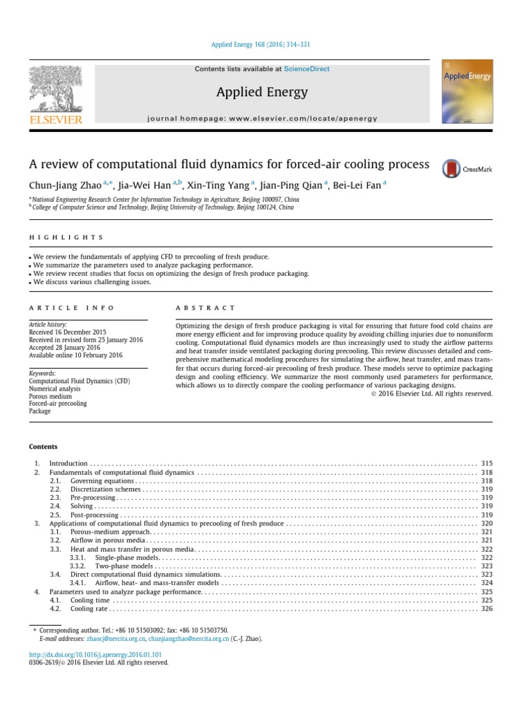 A Review of Computational Fluid Dynamics For Forced-Air Cooling Process ...