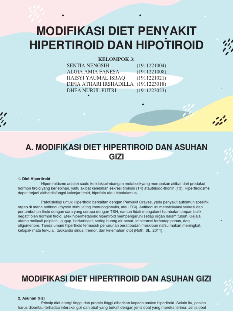 KELOMPOK 3 - Modifikasi Diet Penyakit Hipertiroid Dan Hipotiroid | PDF