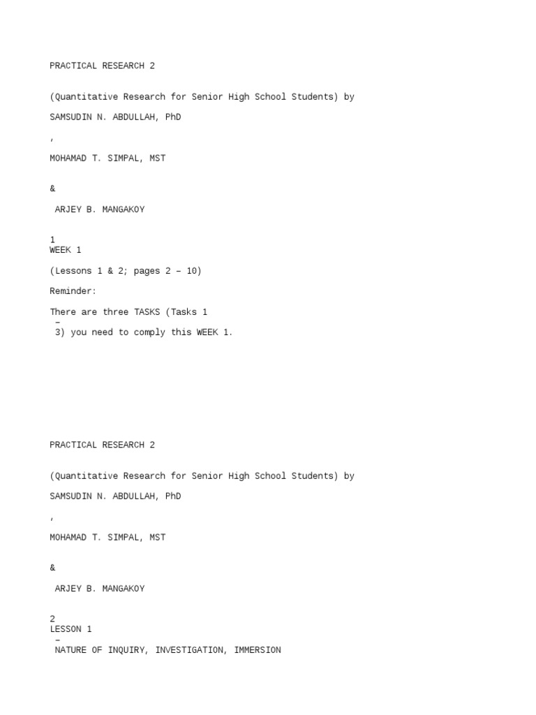 Practical Research G12 | PDF | Statistics | Quantitative Research
