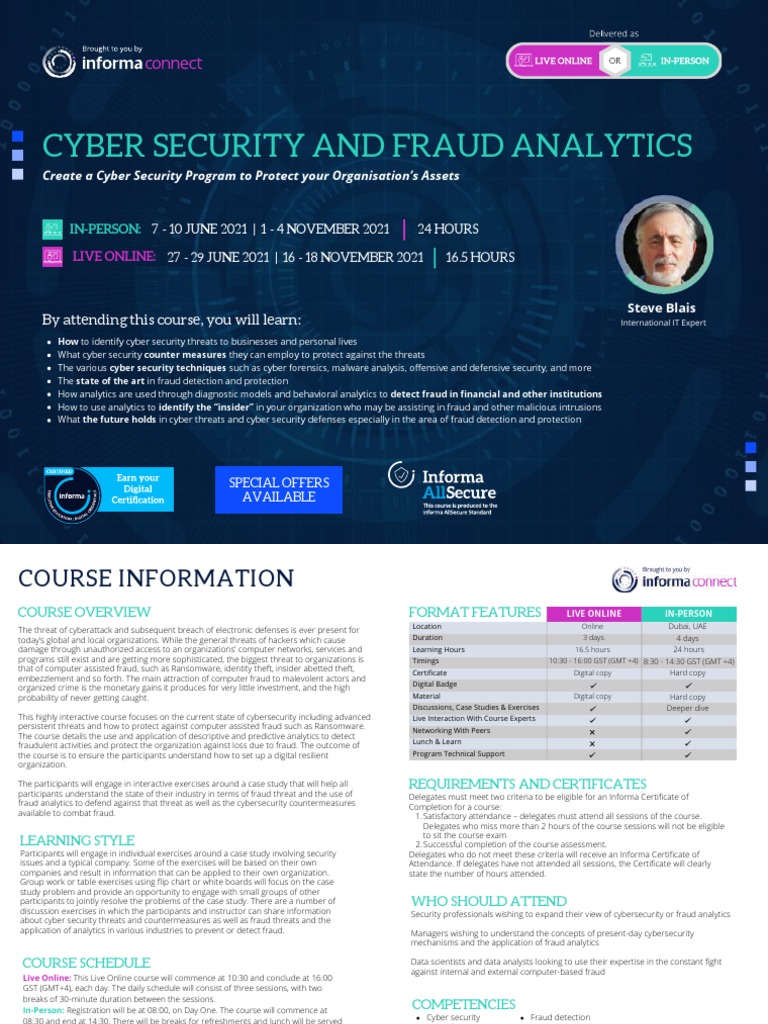 Cyber Security and Fraud Analytics | PDF | Security | Computer Security