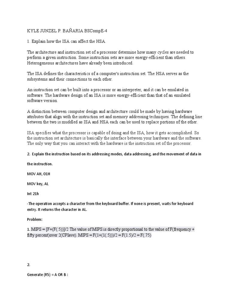 Midterm Part 2 | Download Free PDF | Computer Architecture | Central Processing Unit