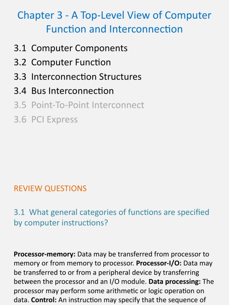 Chapter 3 - A Top-Level View of Computer Function and Interconnection | PDF | Input/Output ...