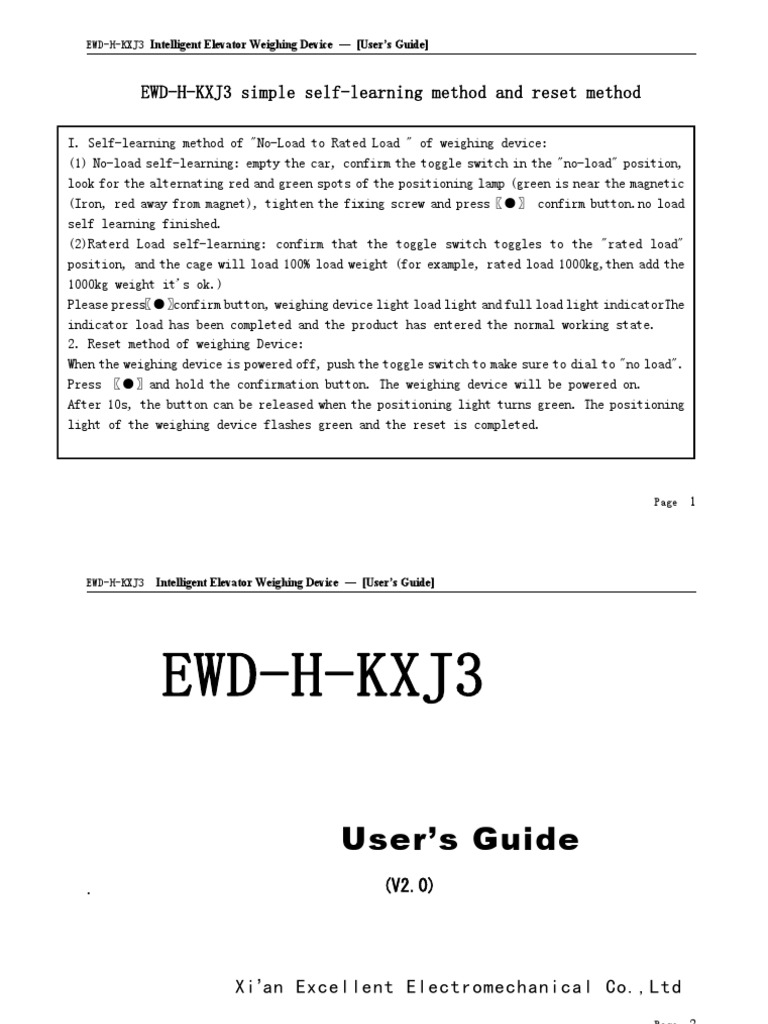 Ewd H Kxj3 Manual | PDF | Power Supply | Elevator