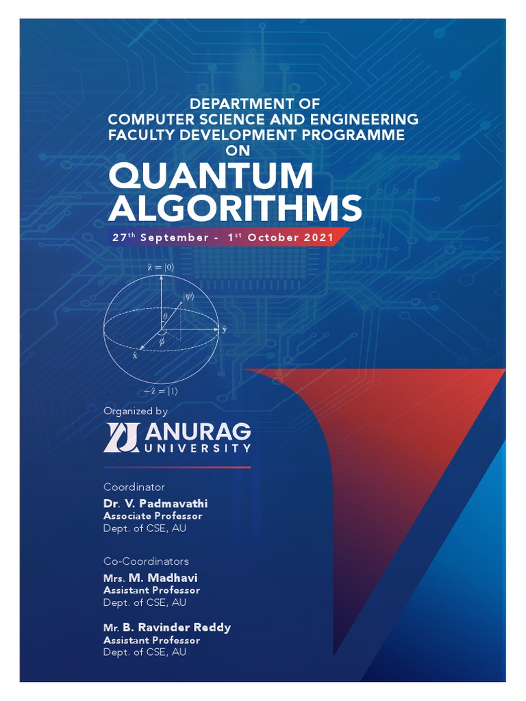 Quantum Algorithms: Department of Computer Science and Engineering Faculty Development Programme ...