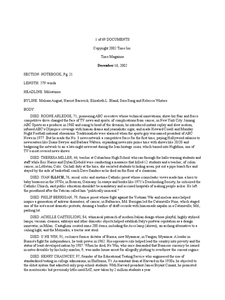 Many Obits | PDF