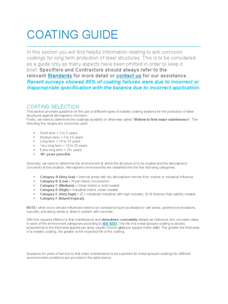 Coating Guide: Standards Contact Us | PDF | Corrosion | Paint