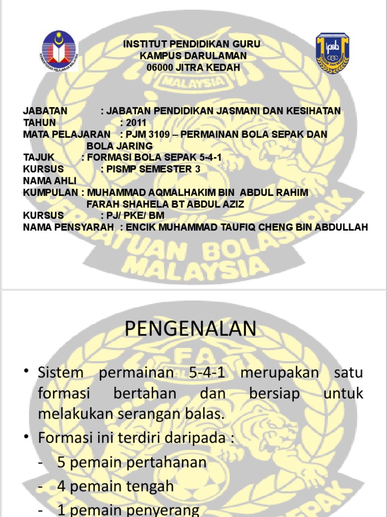 Formasi 5-4-1 | PDF