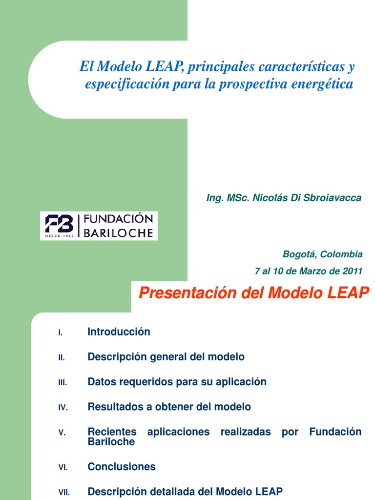 El Modelo LEAP Presentacion Colombia 2011 | PDF | Simulación | Consumo ...