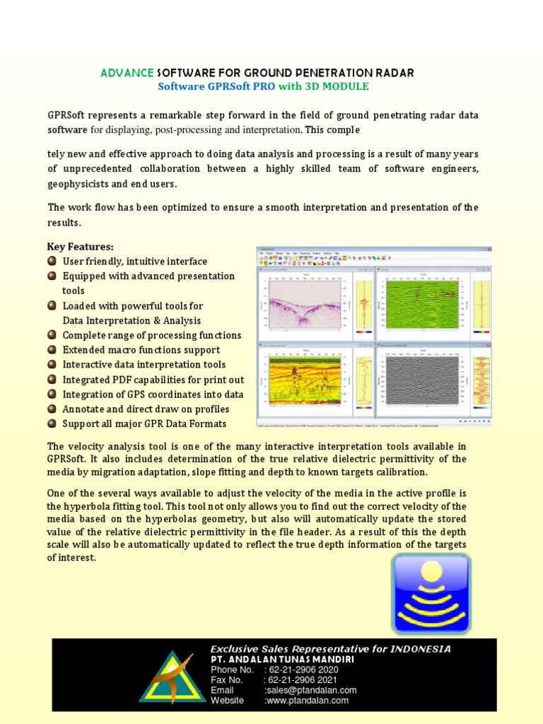 ADVANCE SOFTWARE For GPR (GPRSoft PRO With 3D MODULE) PT. Andalan Tunas ...