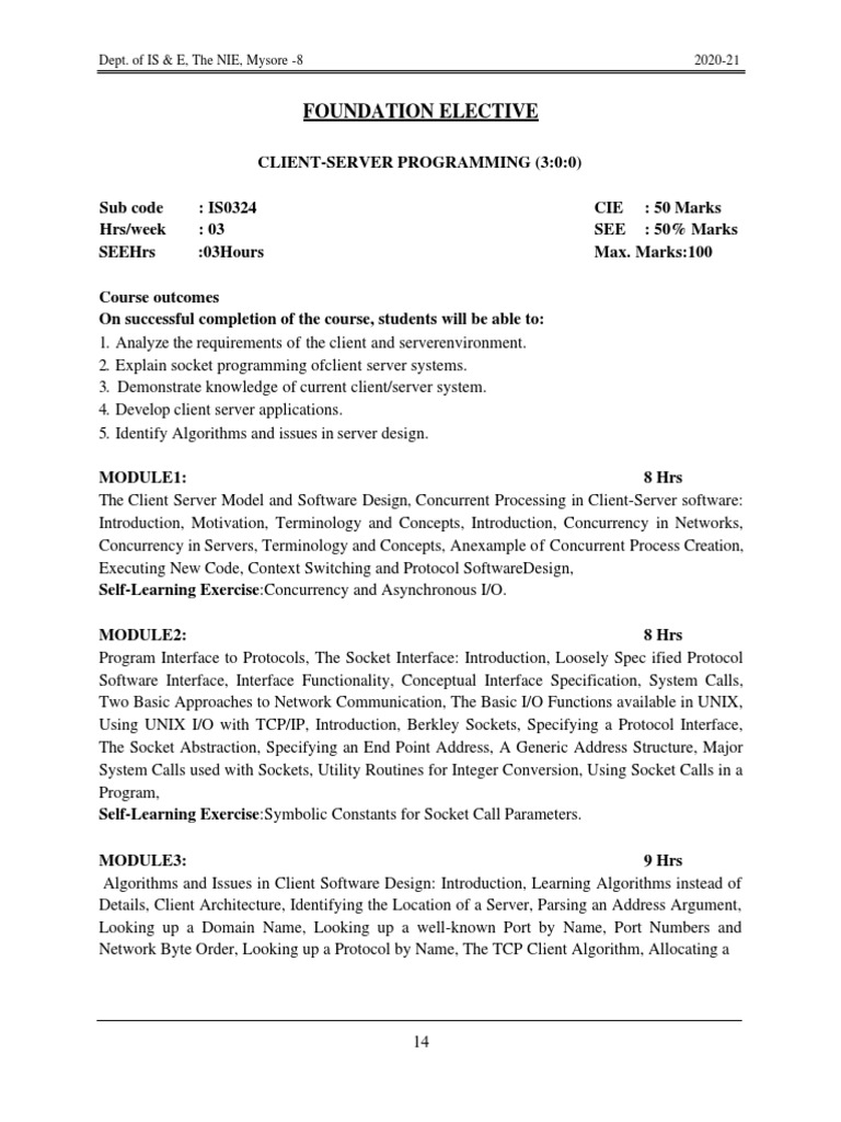 An Introduction to Client-Server Programming: Analyzing the ...