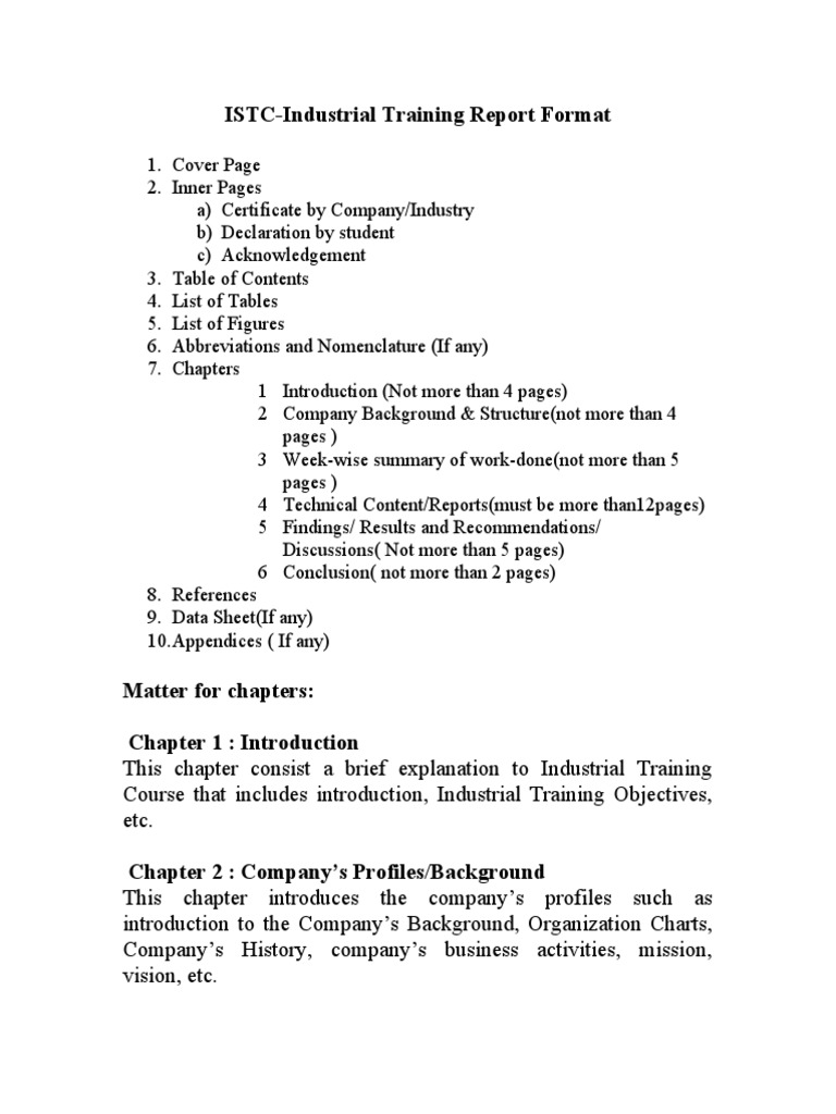 ISTC Industrial Training Report Format | PDF | Computing