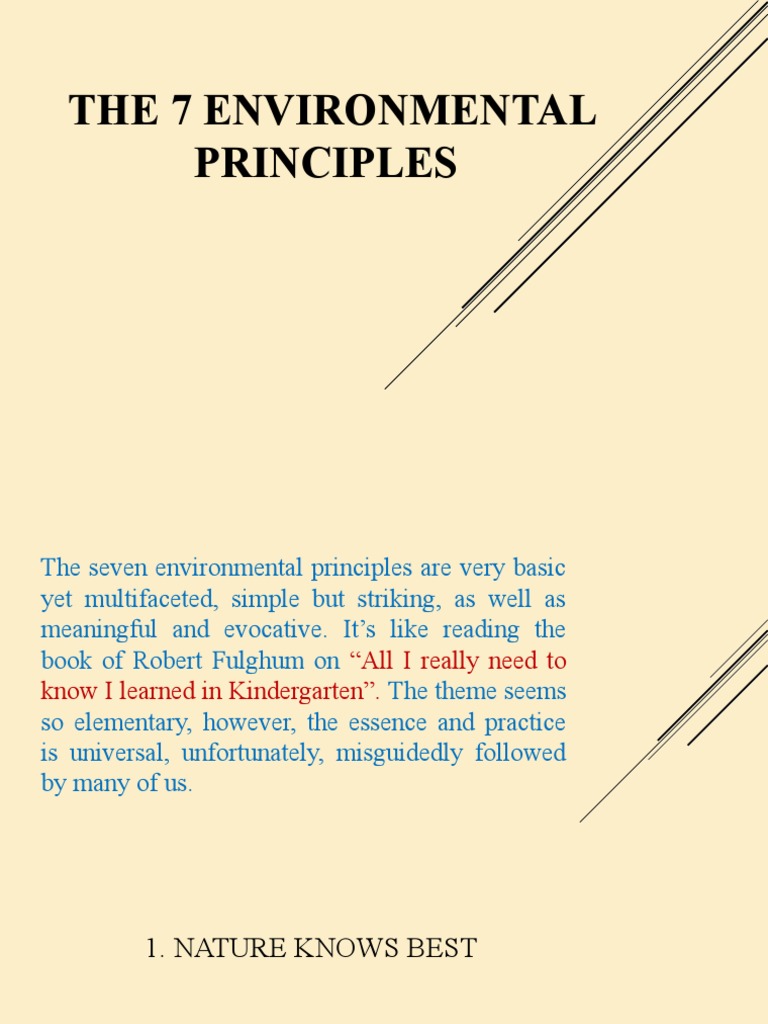 The 7 Environmental Principles | PDF