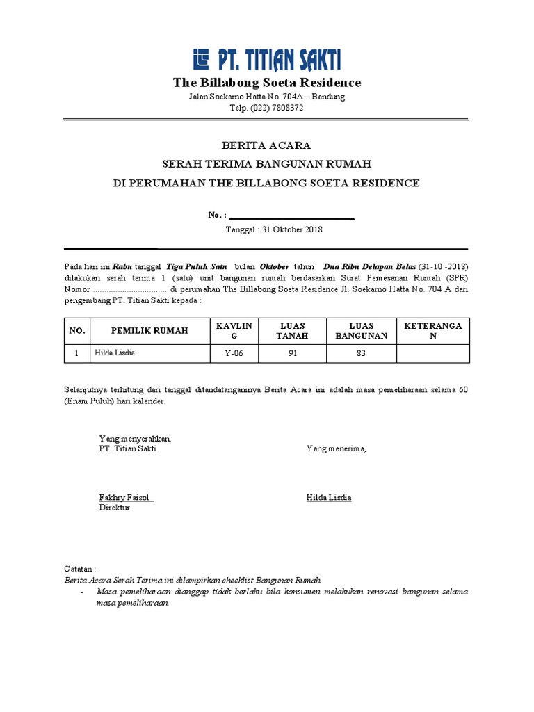 Form BAST Kavling | PDF