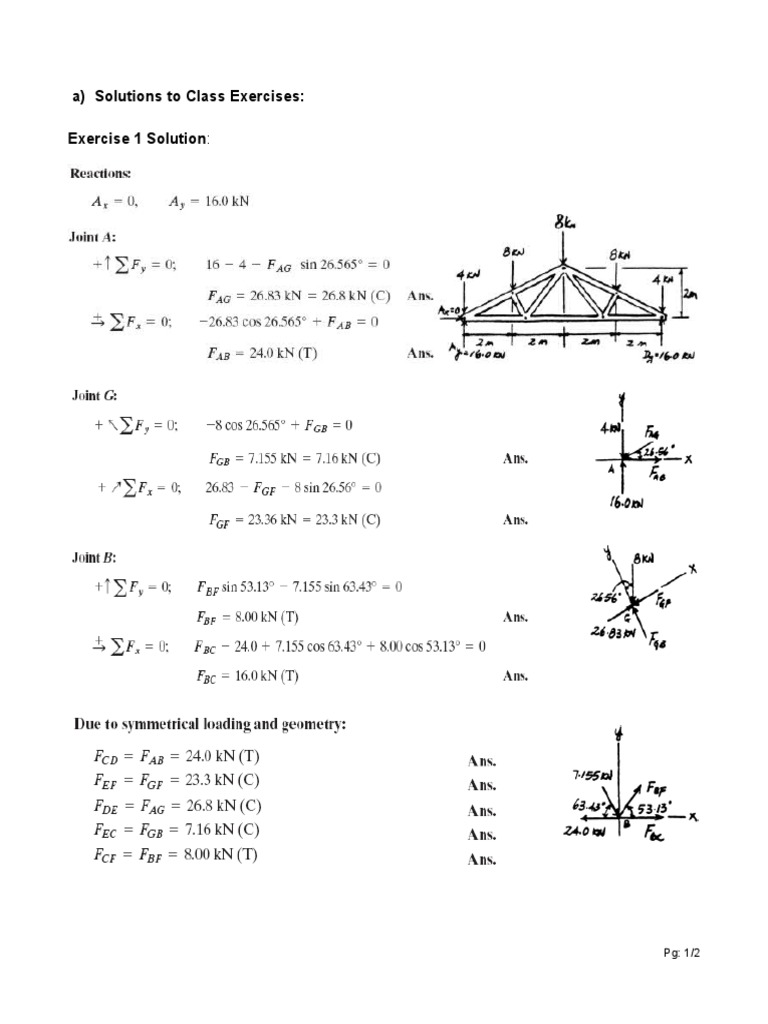 Trusses Exercises | PDF