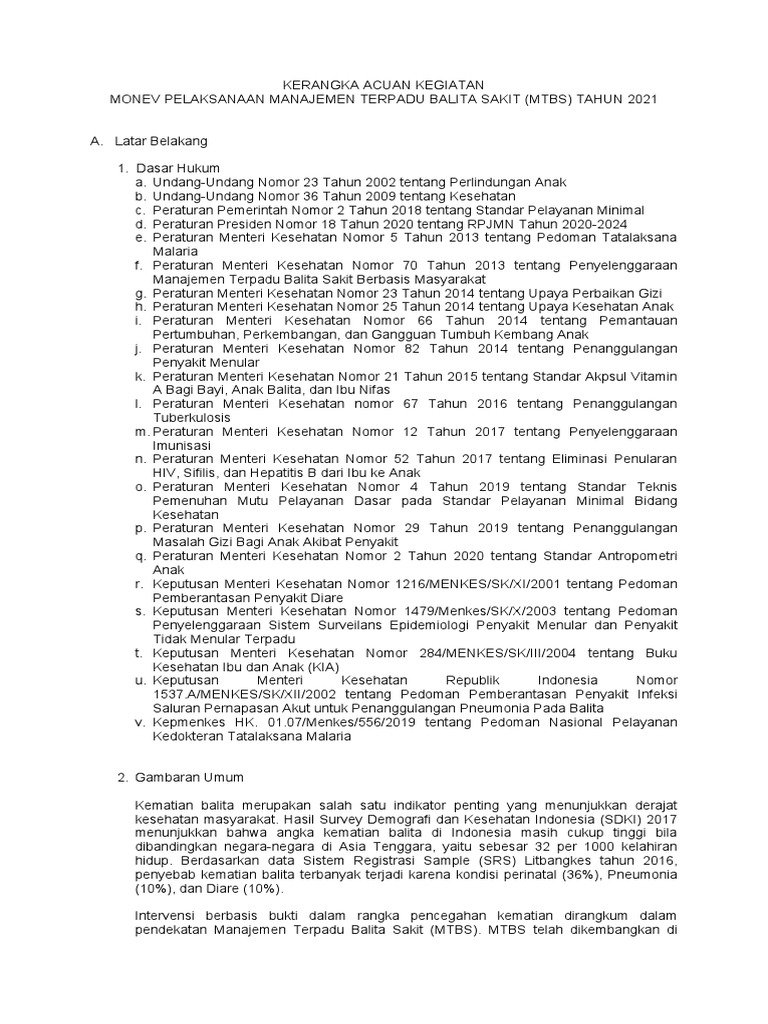 KAK Monev MTBS 2021 | PDF