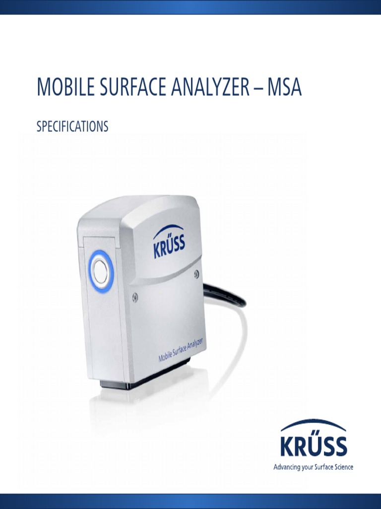 Mobile Surface Analyzer - Msa: Specifications | PDF | Optics | Metrology