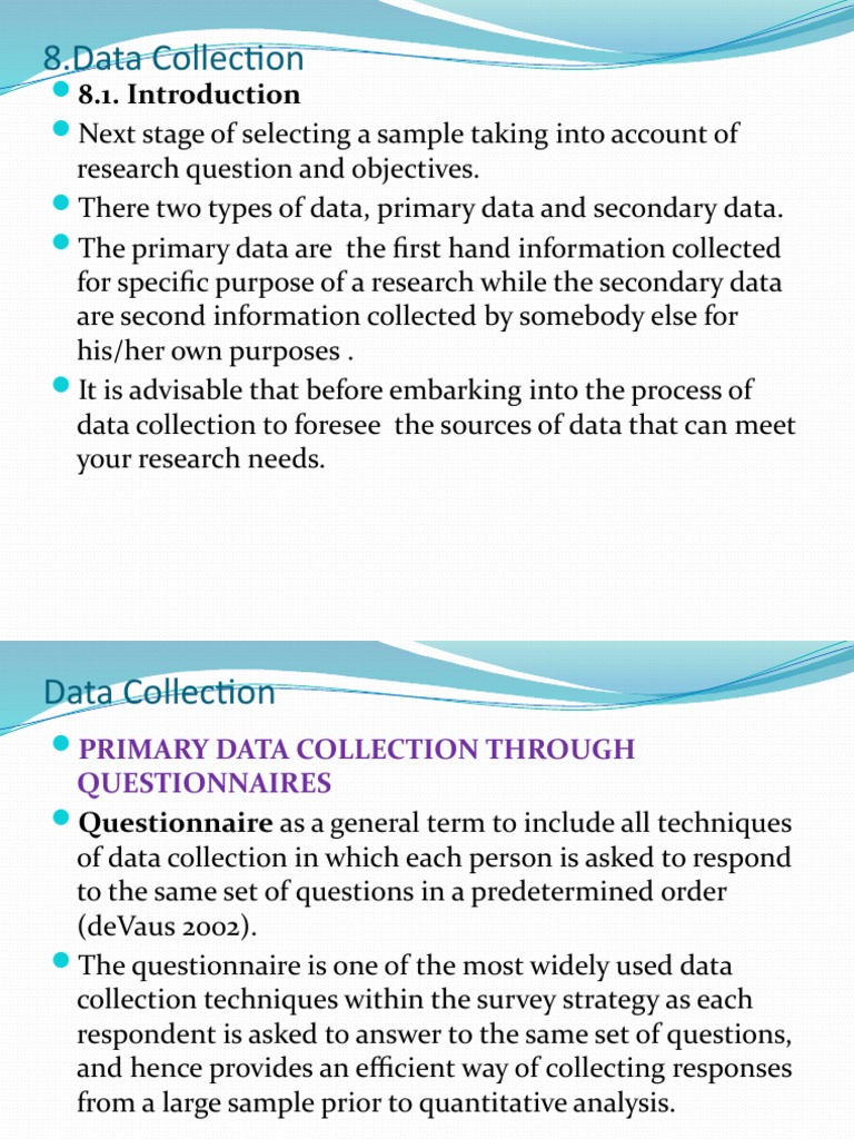 Data Collection 2020-2021 | PDF | Validity (Statistics) | Questionnaire