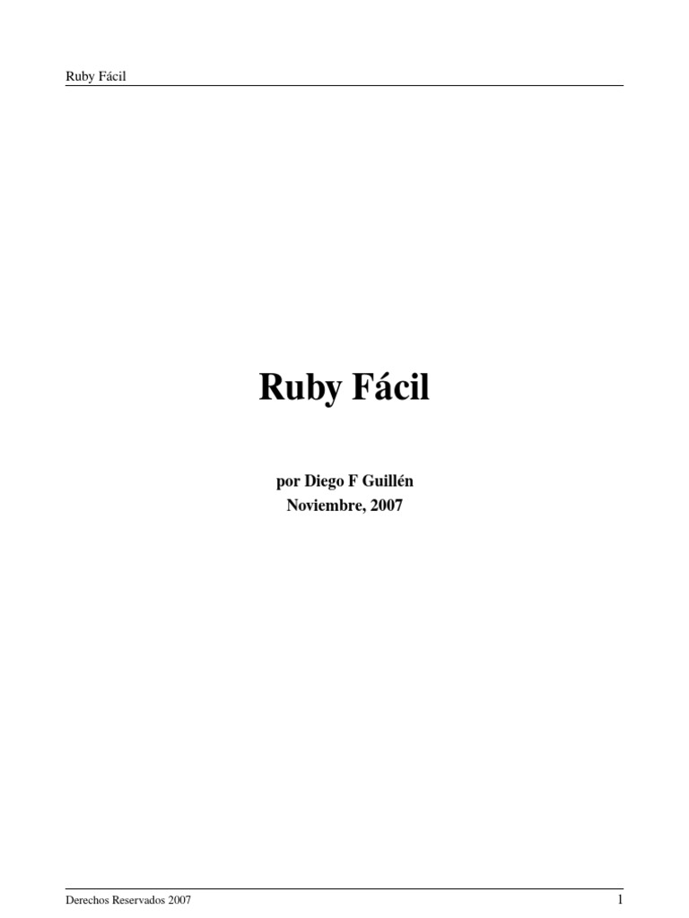 Ruby Facil | PDF | Ruby (lenguaje de programación) | Pi