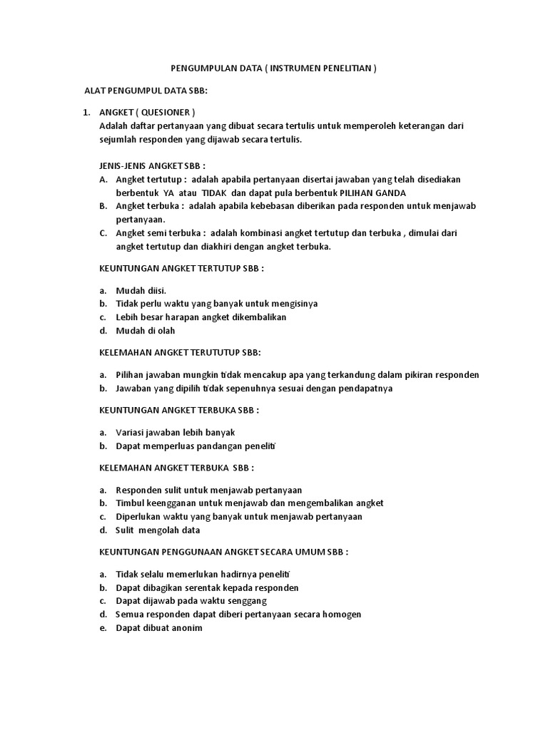 Alat Pengumpul Data | PDF Alat Pengumpul Data | PDF