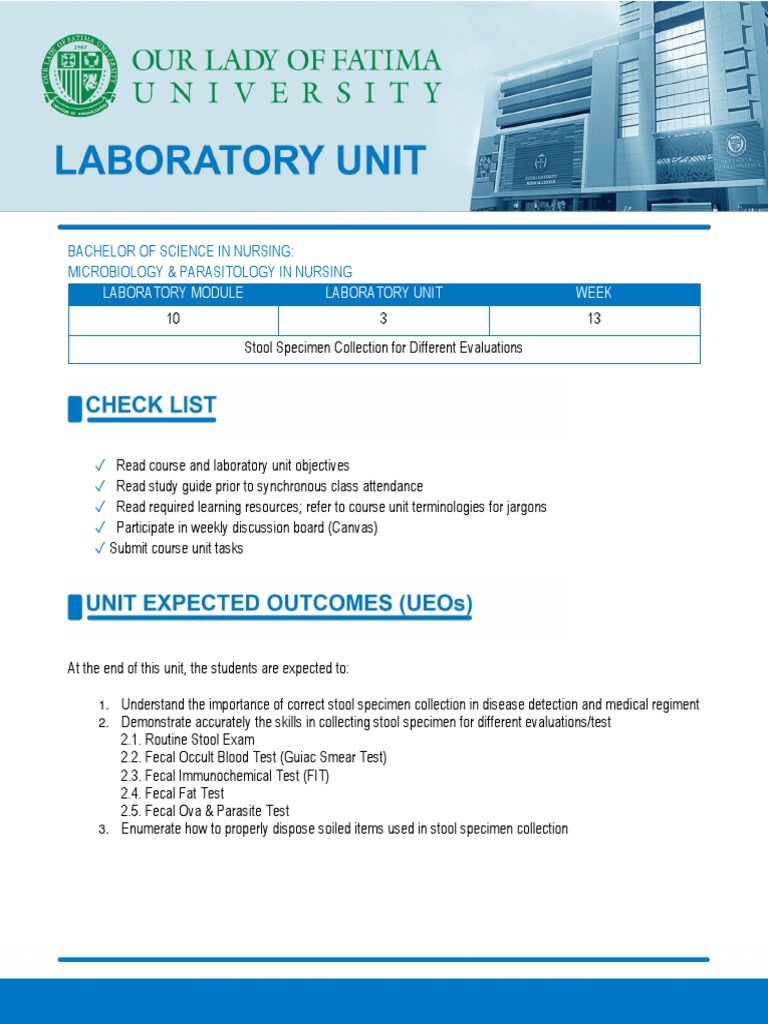 Lab Exercise 10 Stool Specimen Collection | PDF | Human Feces ...