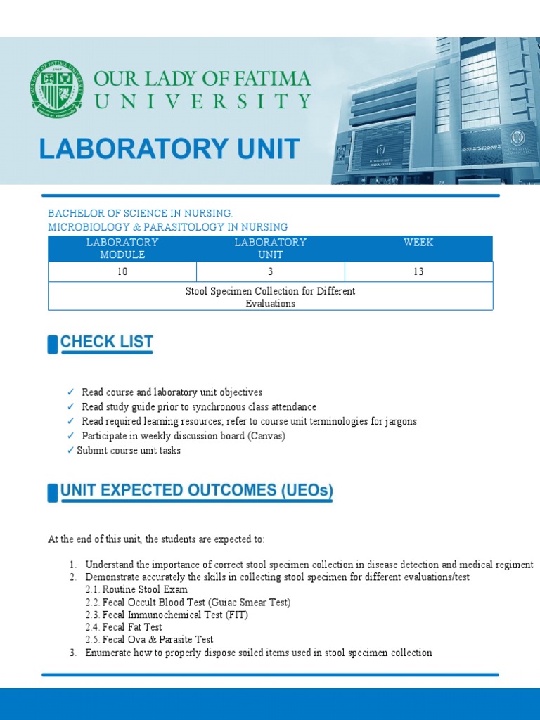 Stool Specimen Collection Guide for Nursing | PDF | Human Feces | Diarrhea