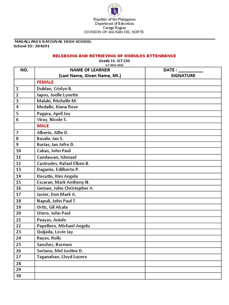 Releasing and Retrieving of Modules Attendance | PDF
