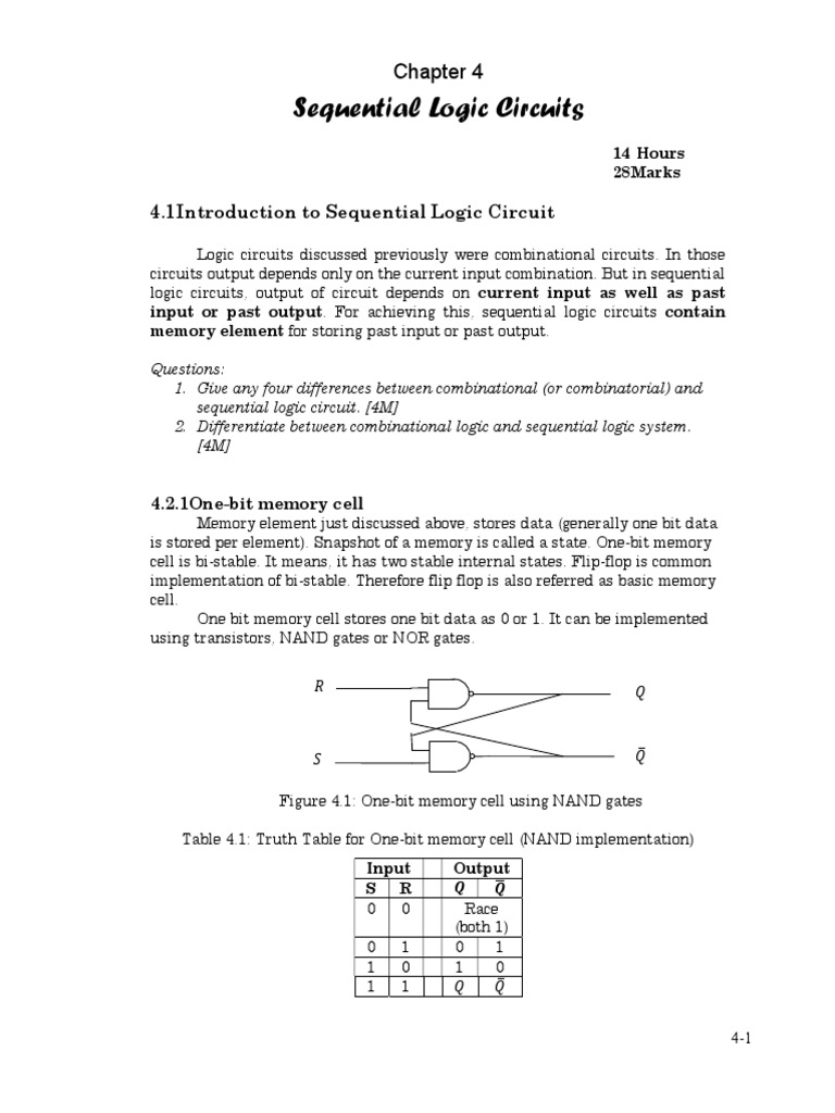Chapter 4 Sequential Logic Circuits | PDF | Logic Gate | Computing