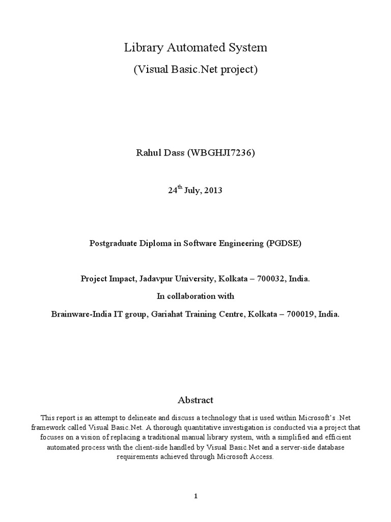 Library Automated System Visual Basic Ne | PDF | Feasibility Study ...
