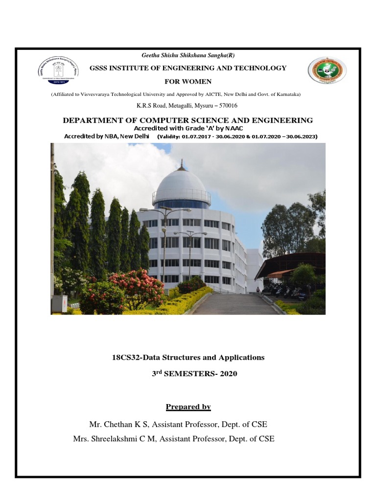 Dsa (18CS32) | PDF | Pointer (Computer Programming) | Array Data Structure