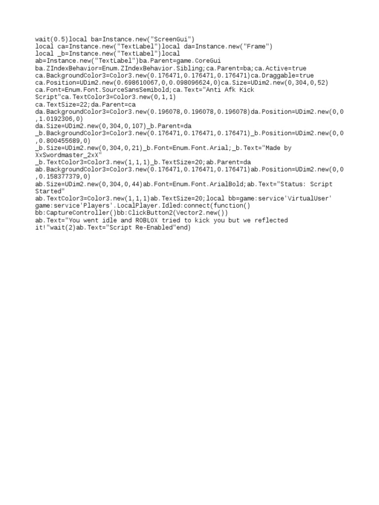 Anti AFK Script | PDF
