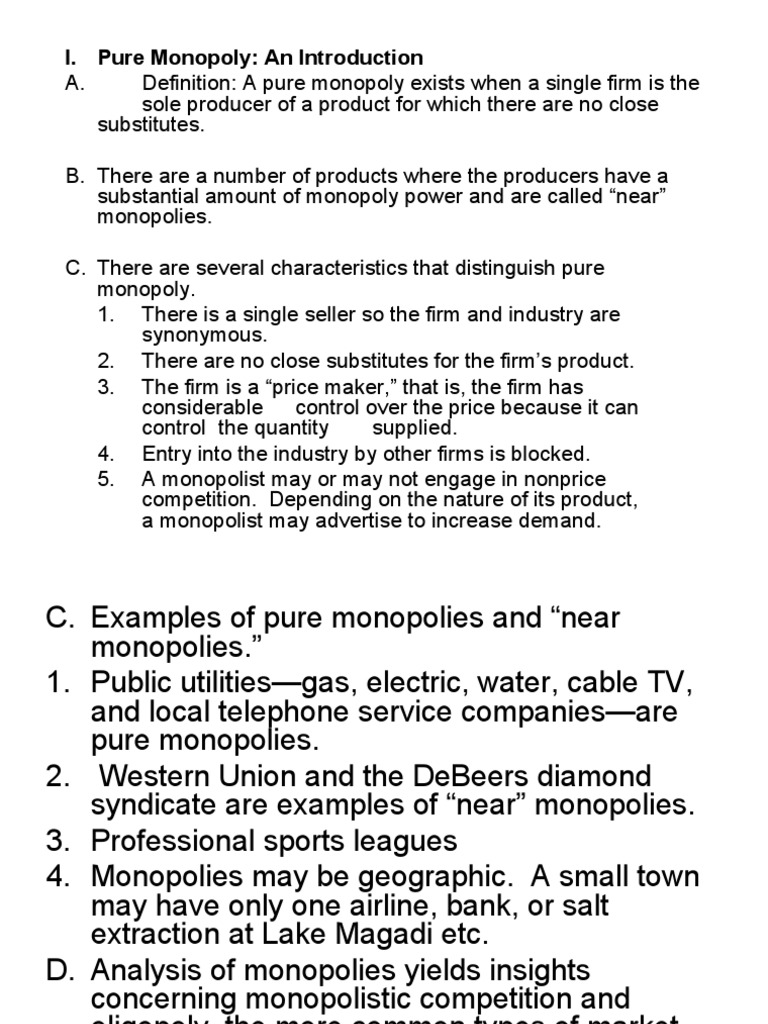 I. Pure Monopoly: An Introduction | PDF | Monopoly | Demand