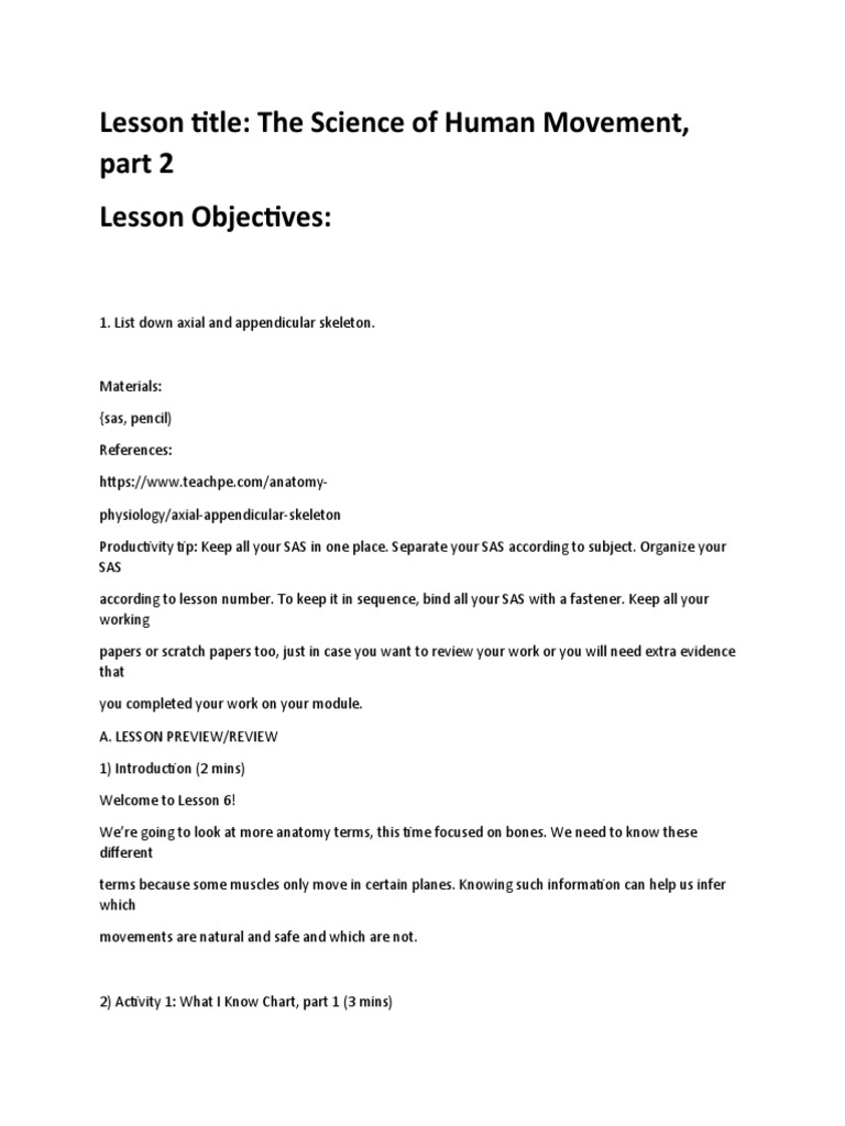 The Science of Human Movement, Part 2 | PDF | Skeleton ...